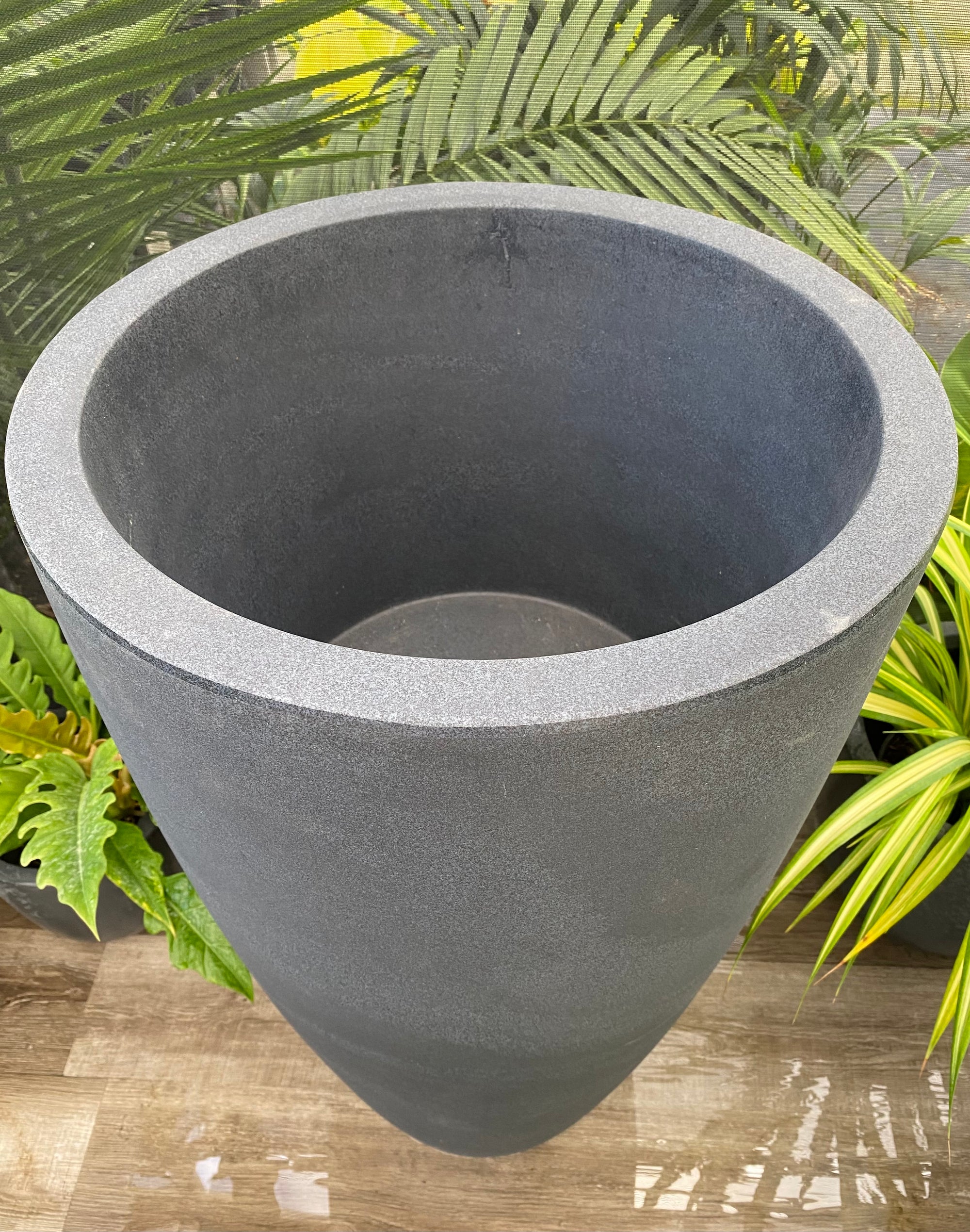 Tall Modern Planter Pot, Tapered Cylinder Design | Eureka Farms